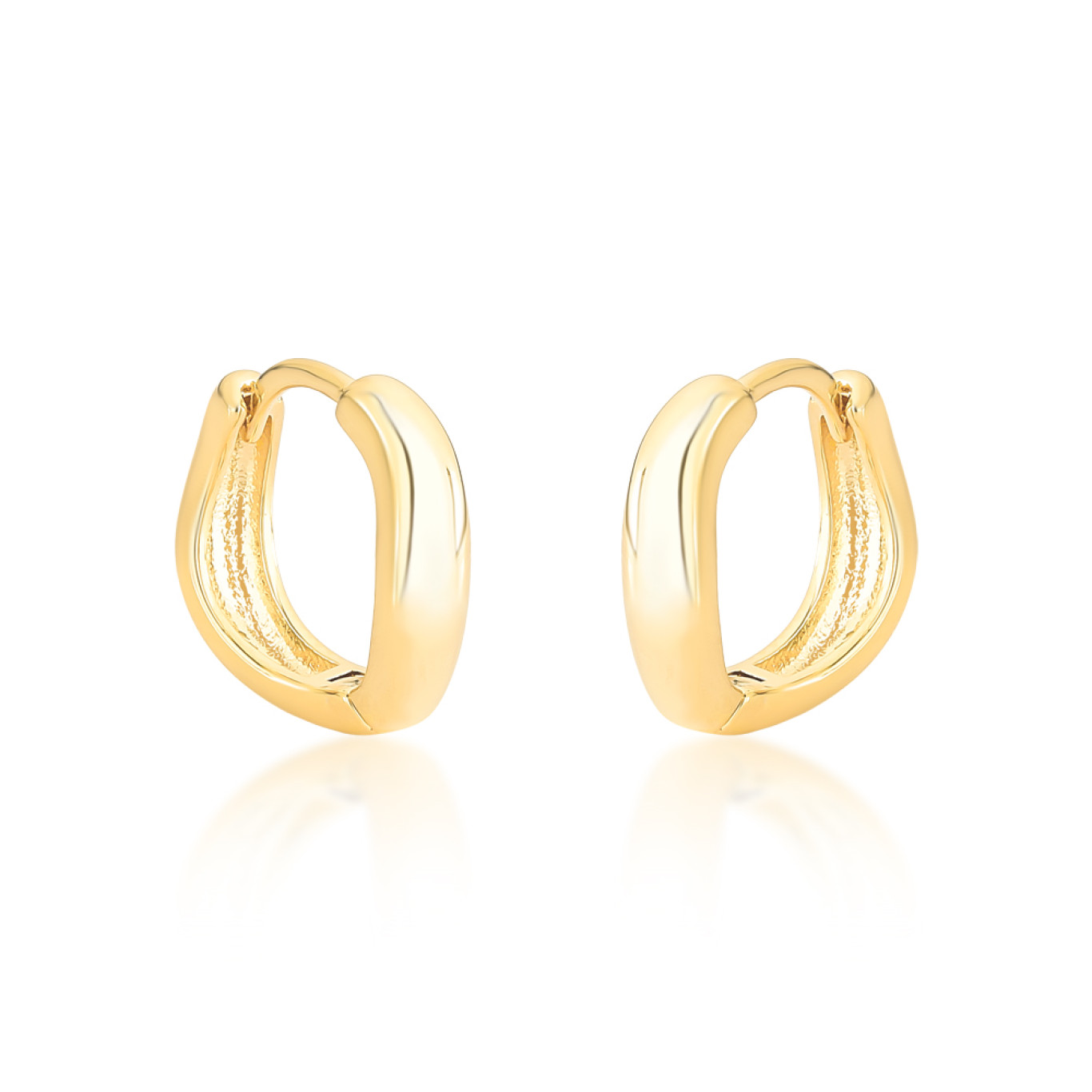 Argola Click Fio Ondulado 15mm Folheada a Ouro 18k